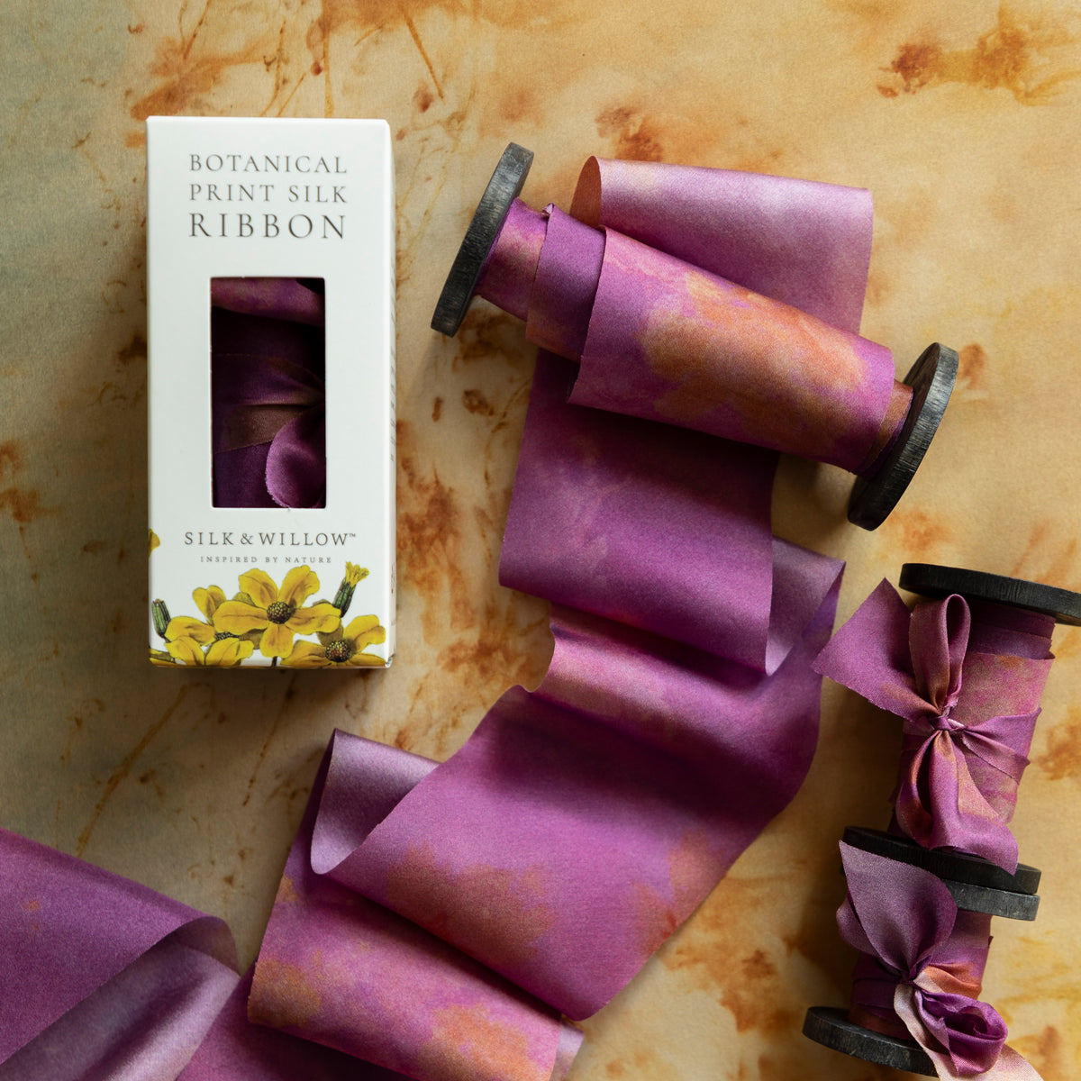 Hot Peony Botanical Print Silk Ribbon – Silk & Willow