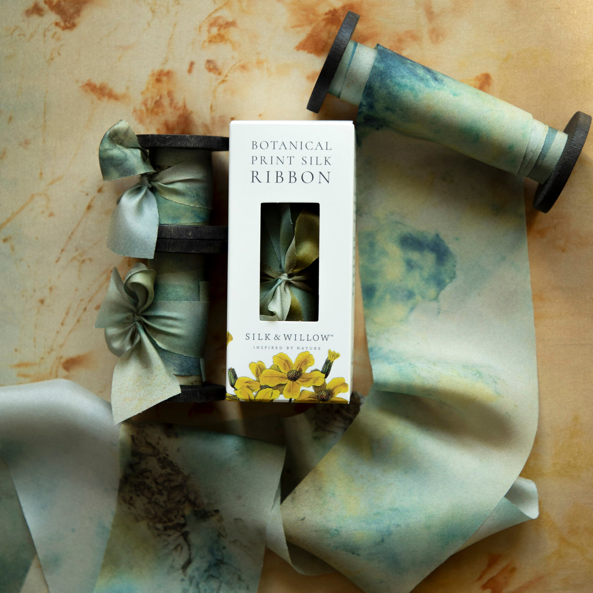Seascape Botanical Print Silk Ribbon – Silk & Willow