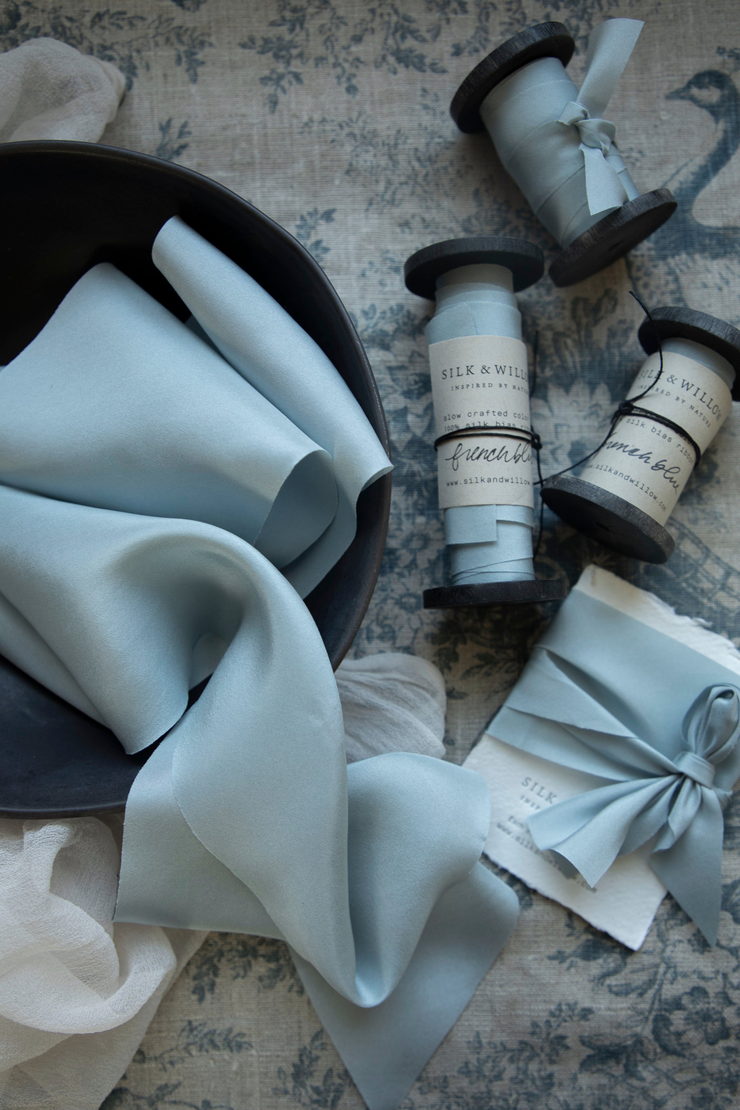 French Blue Silk Ribbon – Silk & Willow