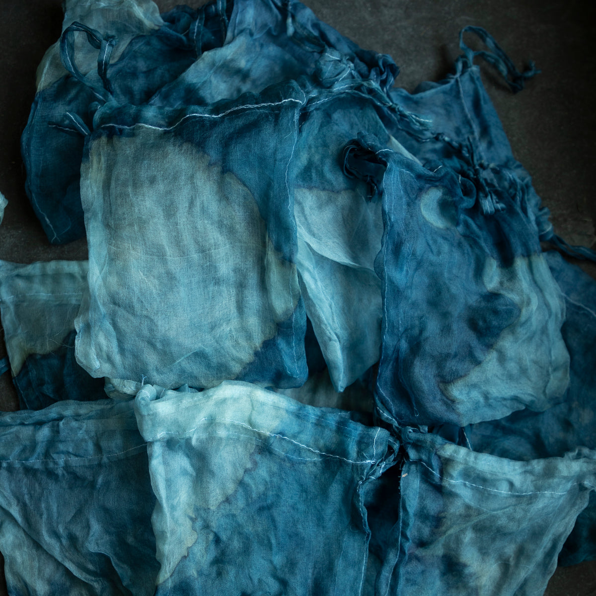 Original Indigo Dyed 100% Organza Silk Bag {Dip-Dyed Indigo} – Silk ...
