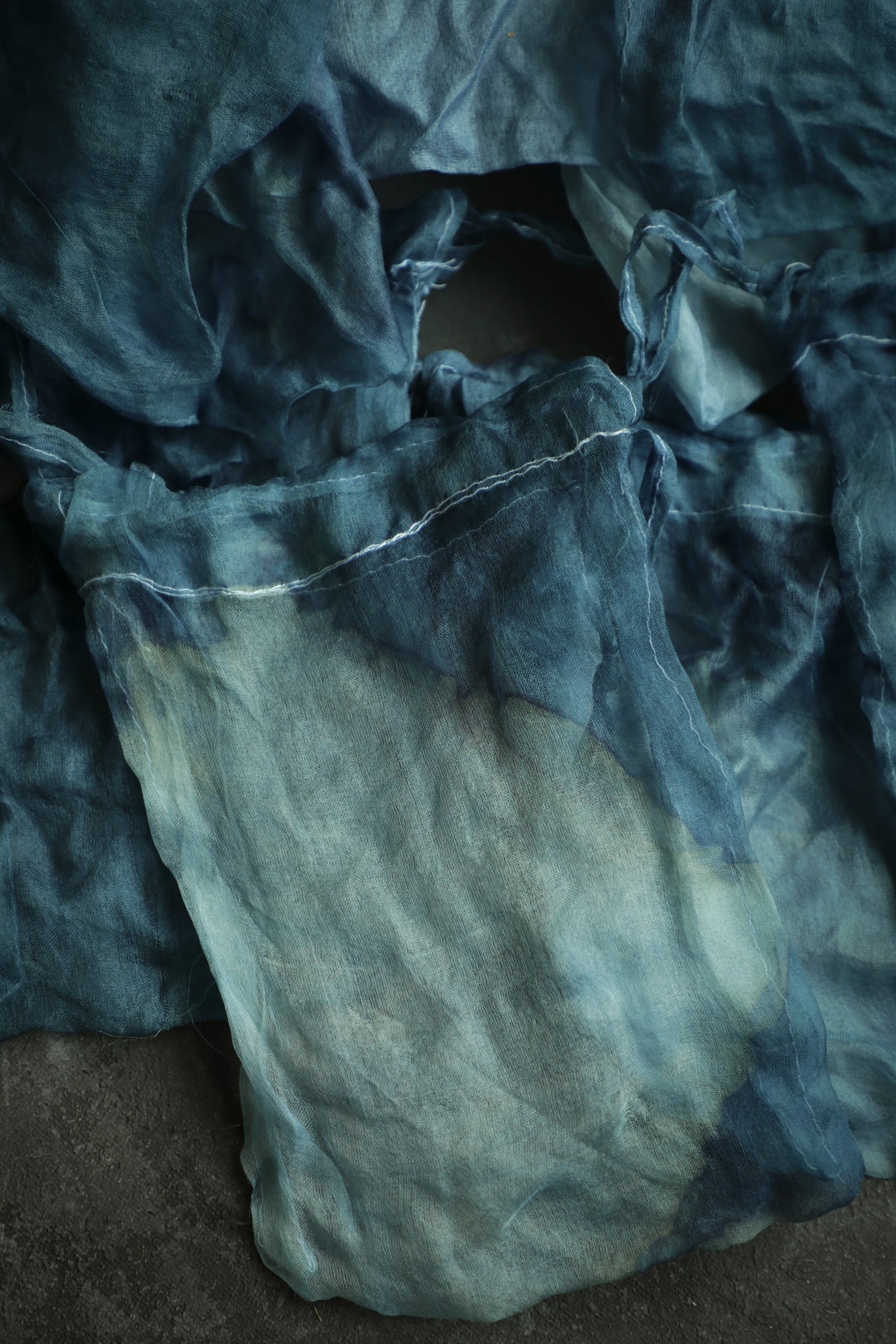 Original Indigo Dyed 100% Organza Silk Bag {Dip-Dyed Indigo} – Silk ...