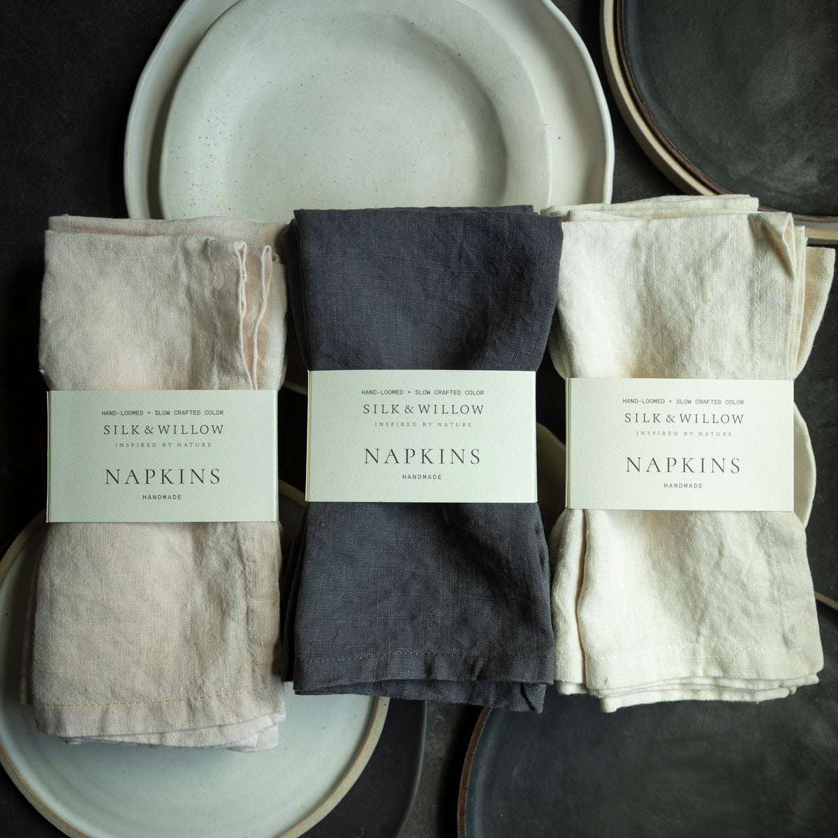 Hand-Loomed Linen Napkin Set of 4 – Silk & Willow