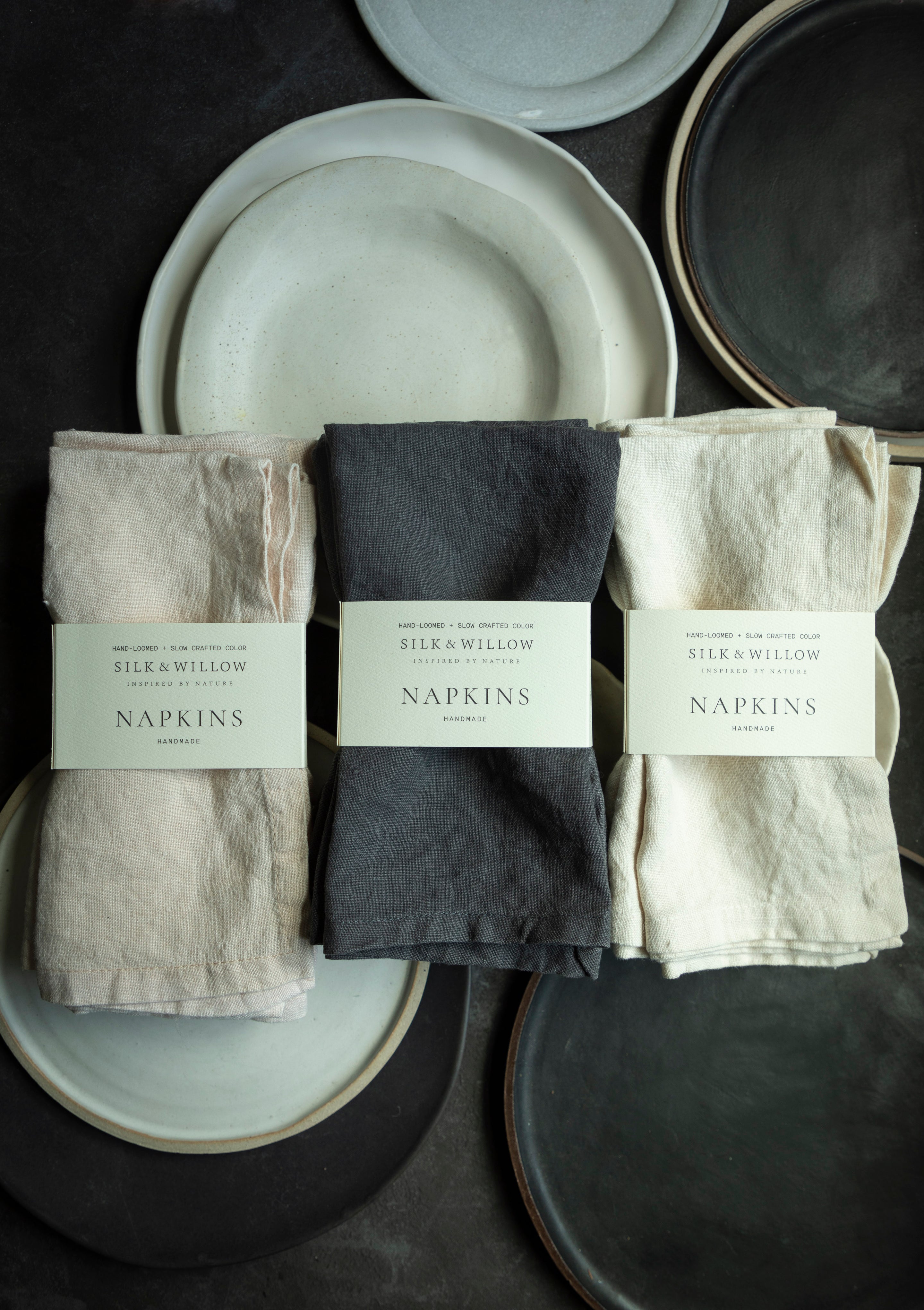 Hand-Loomed Linen Napkin Set of 4 – Silk & Willow