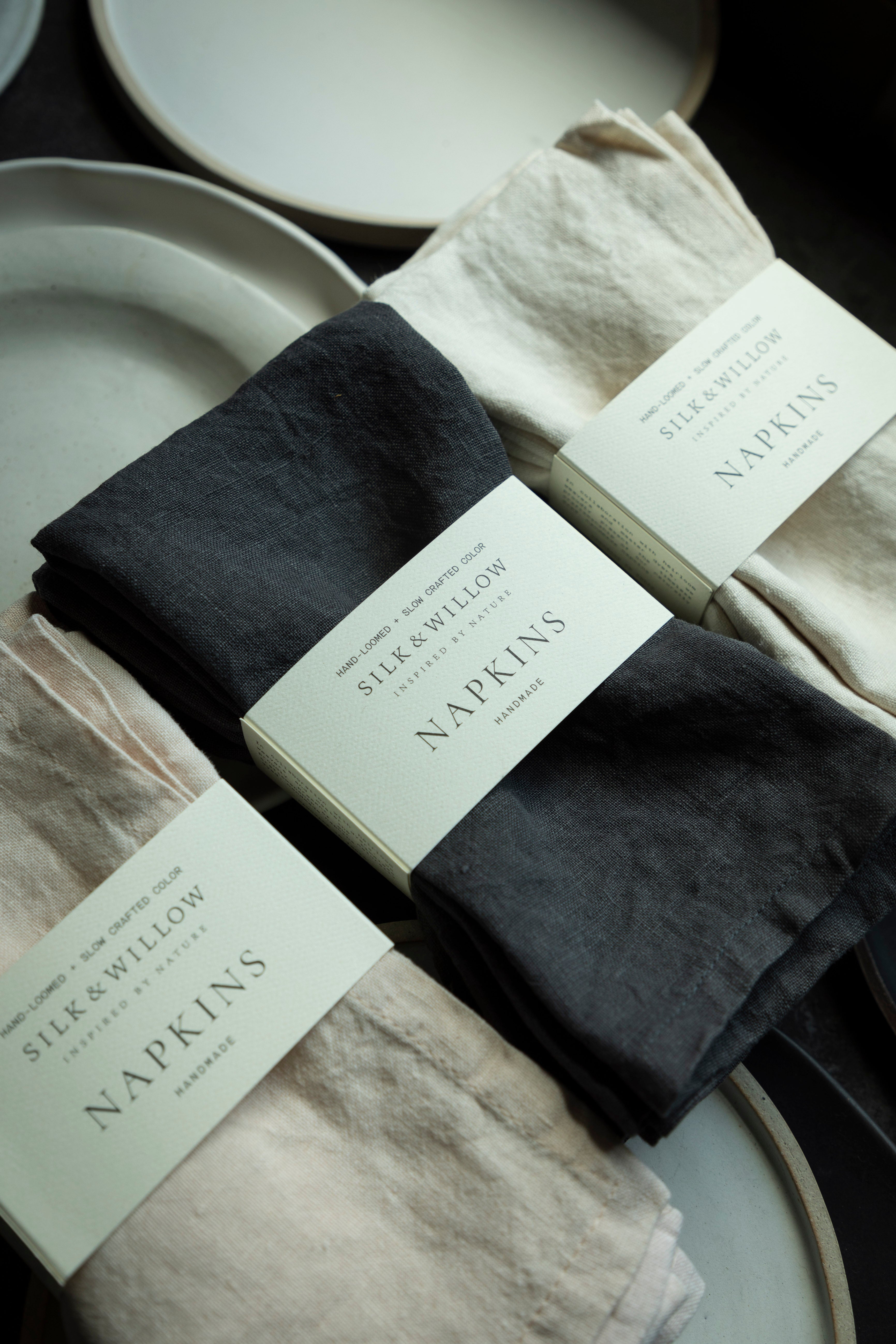 Hand-Loomed Linen Napkin Set of 4 – Silk & Willow