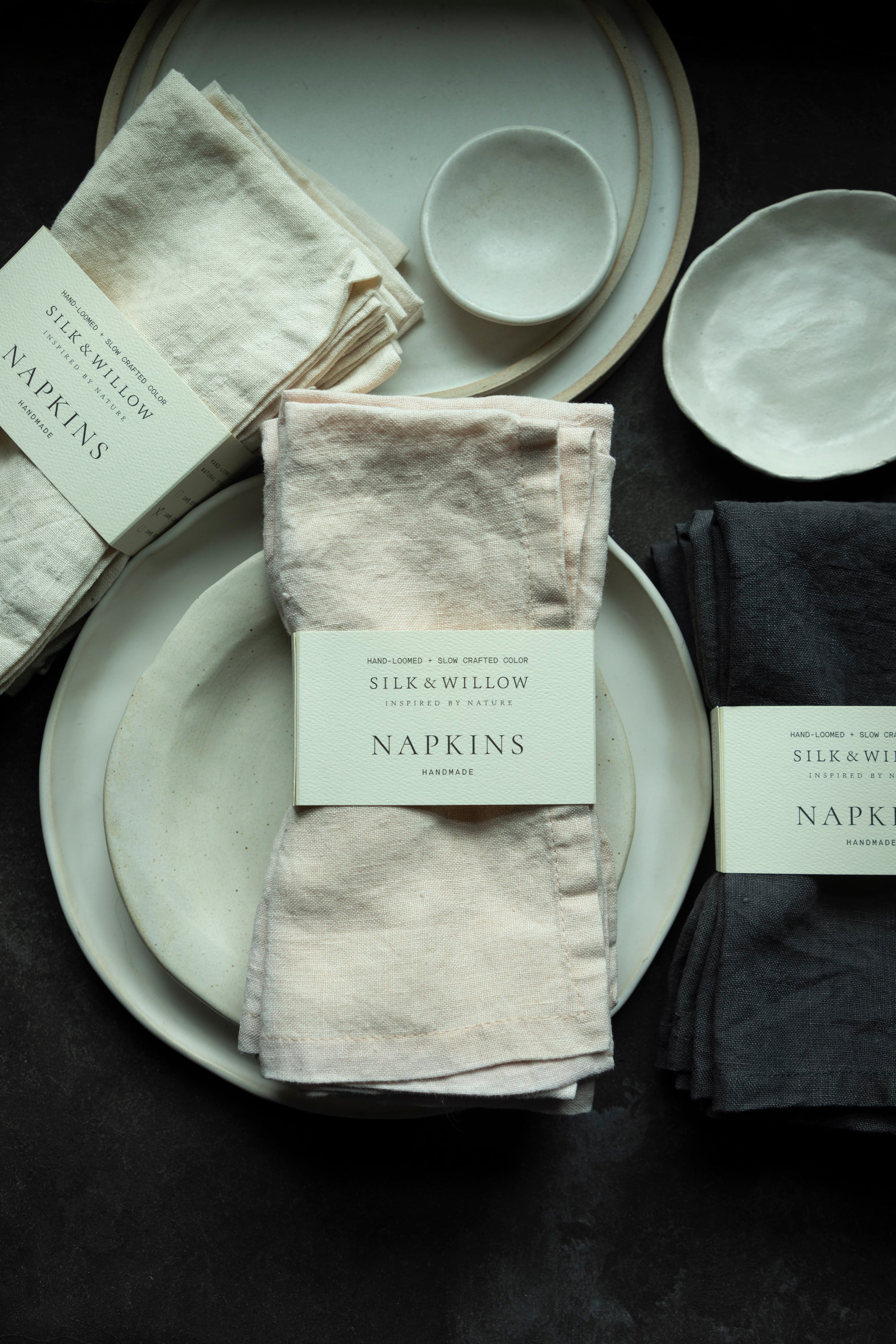 Hand-Loomed Linen Napkin Set of 4 – Silk & Willow