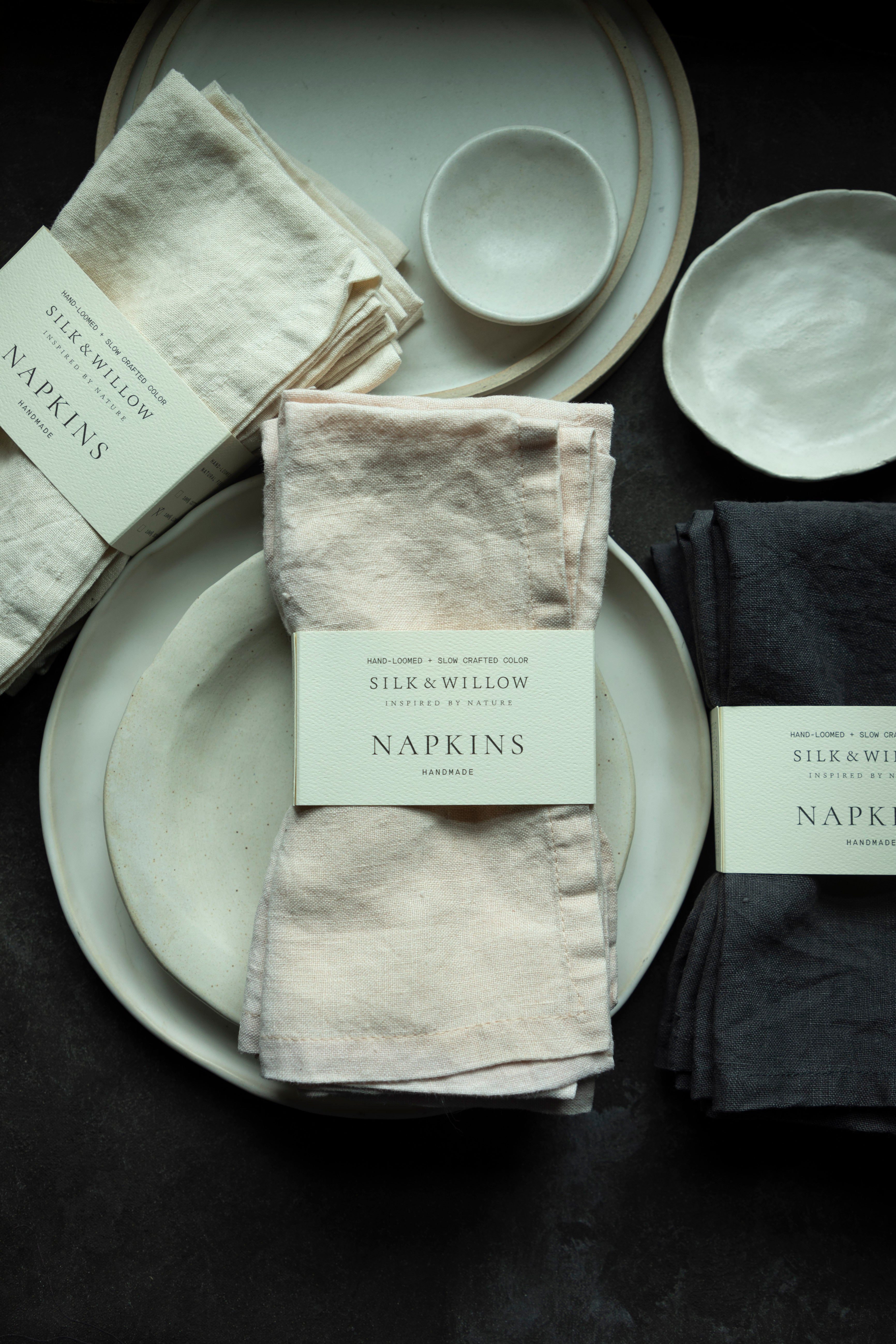 Hand-Loomed Linen Napkin Set of 4 – Silk & Willow