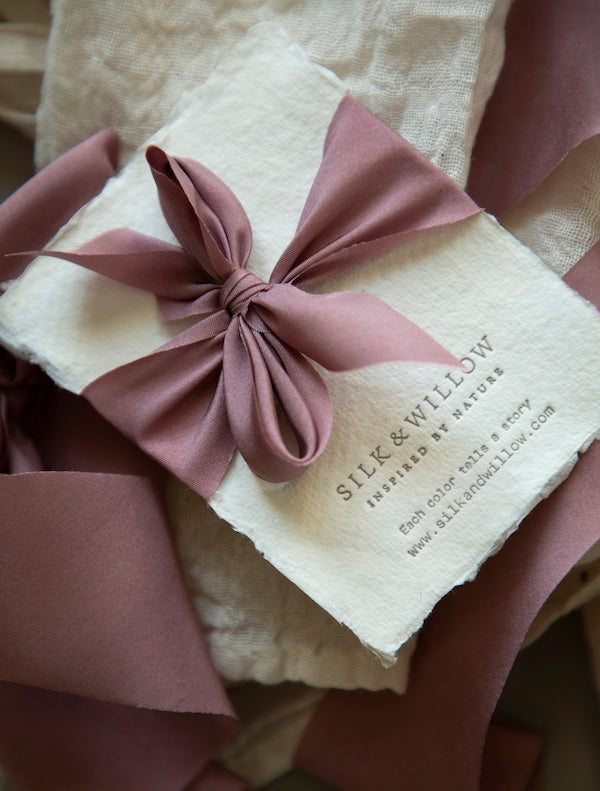 Mauve silk ribbon – Silk & Willow