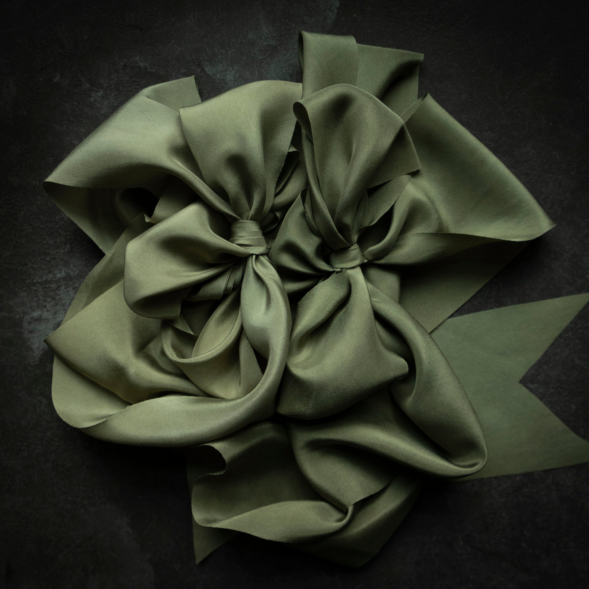 Olive silk ribbon – Silk & Willow