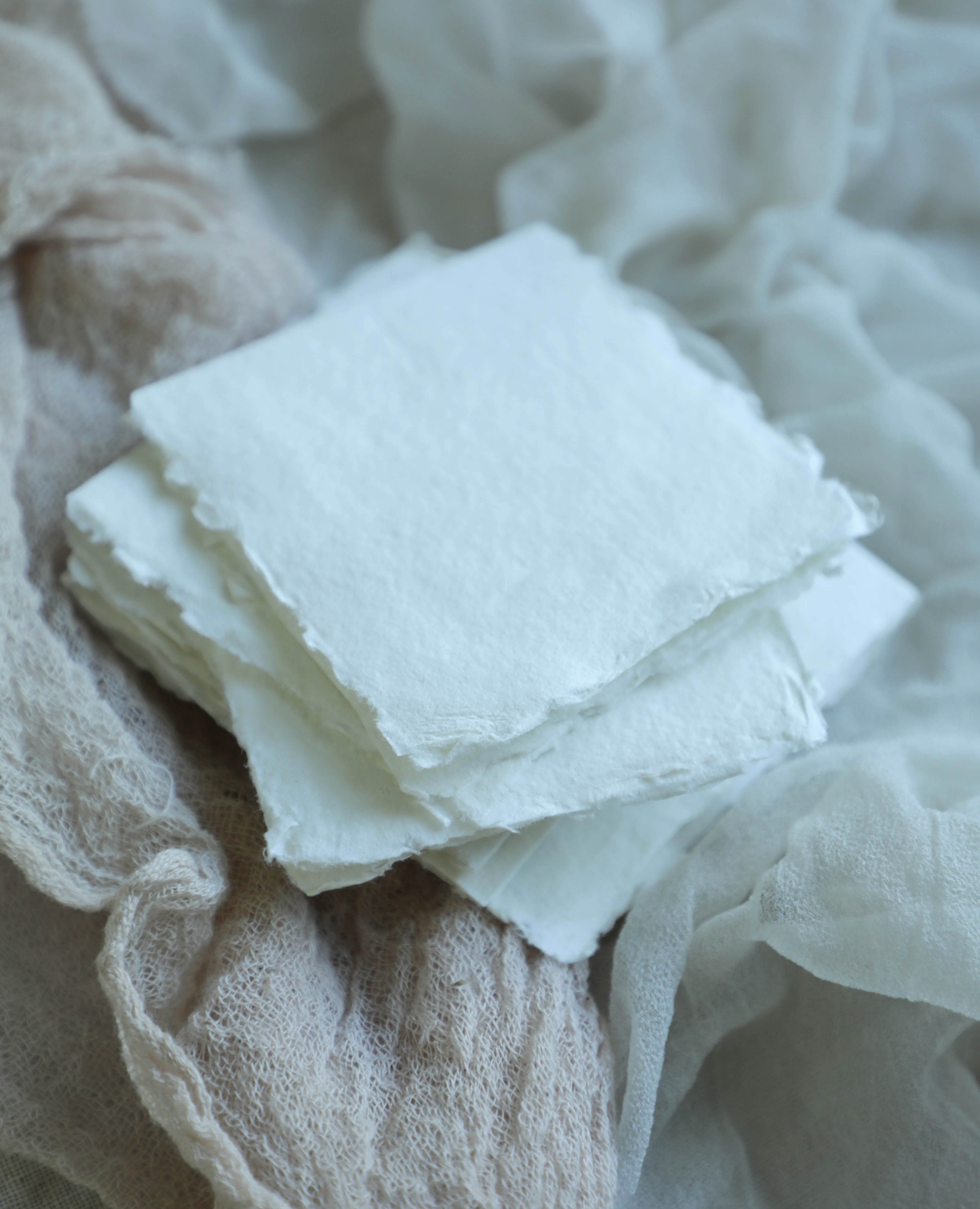 NOTE CARD SET & CARDS 3 x 3 {Natural White} – Silk & Willow