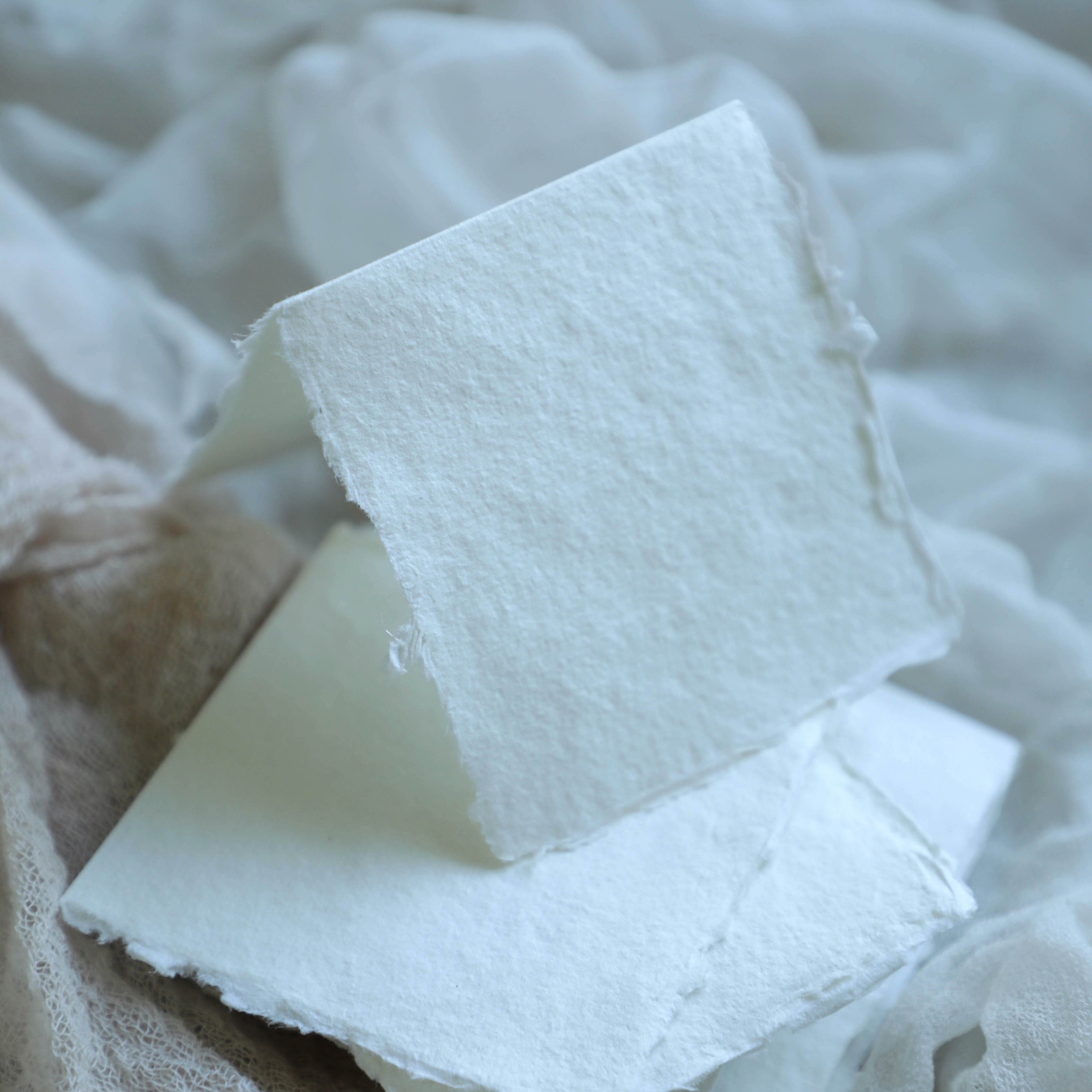 NOTE CARD SET & CARDS 3 x 3 {Natural White} – Silk & Willow