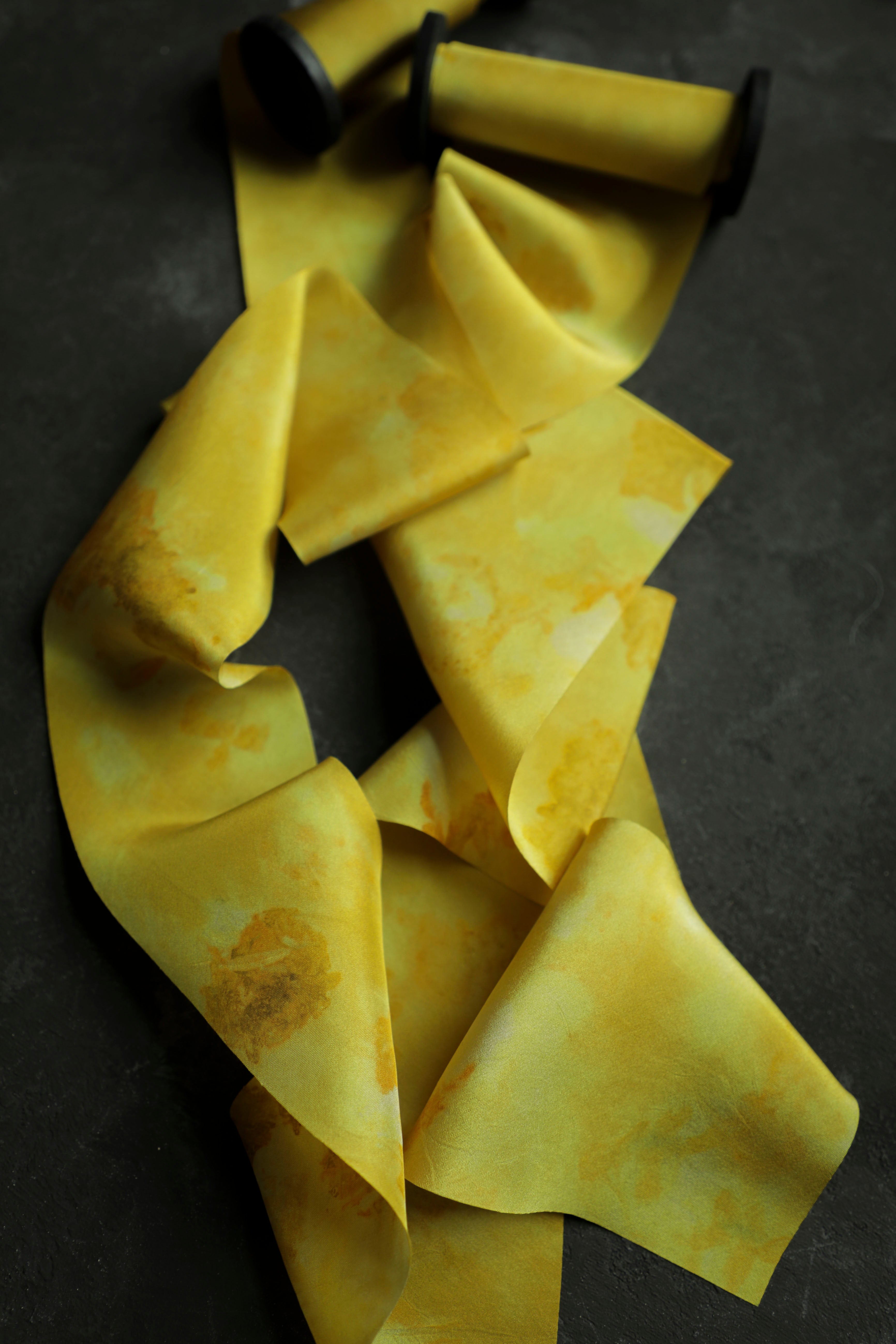 Botanical Print Silk Ribbon MARIGOLD – Silk & Willow