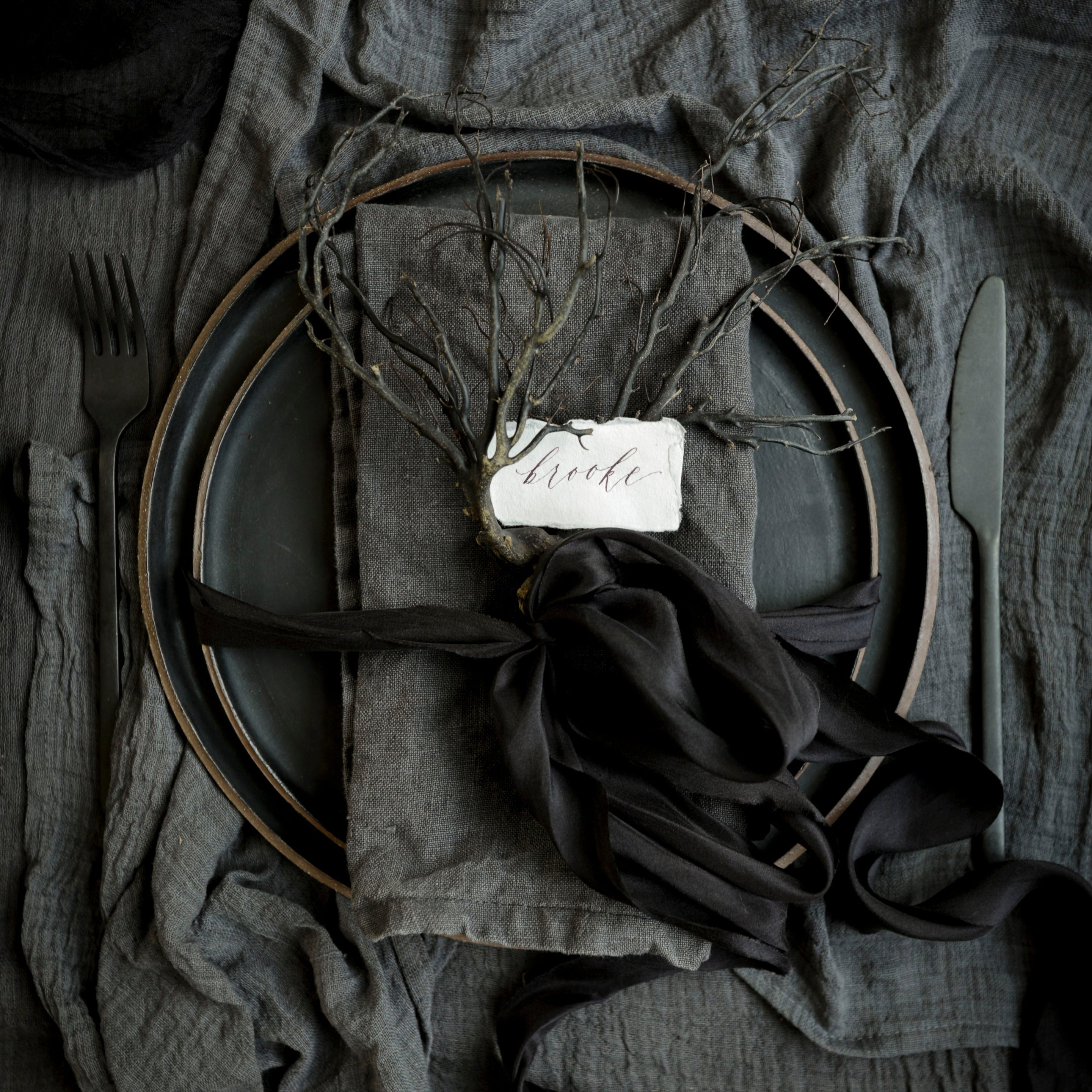 Hand-Loomed Linen Napkin Set of 4 – Silk & Willow