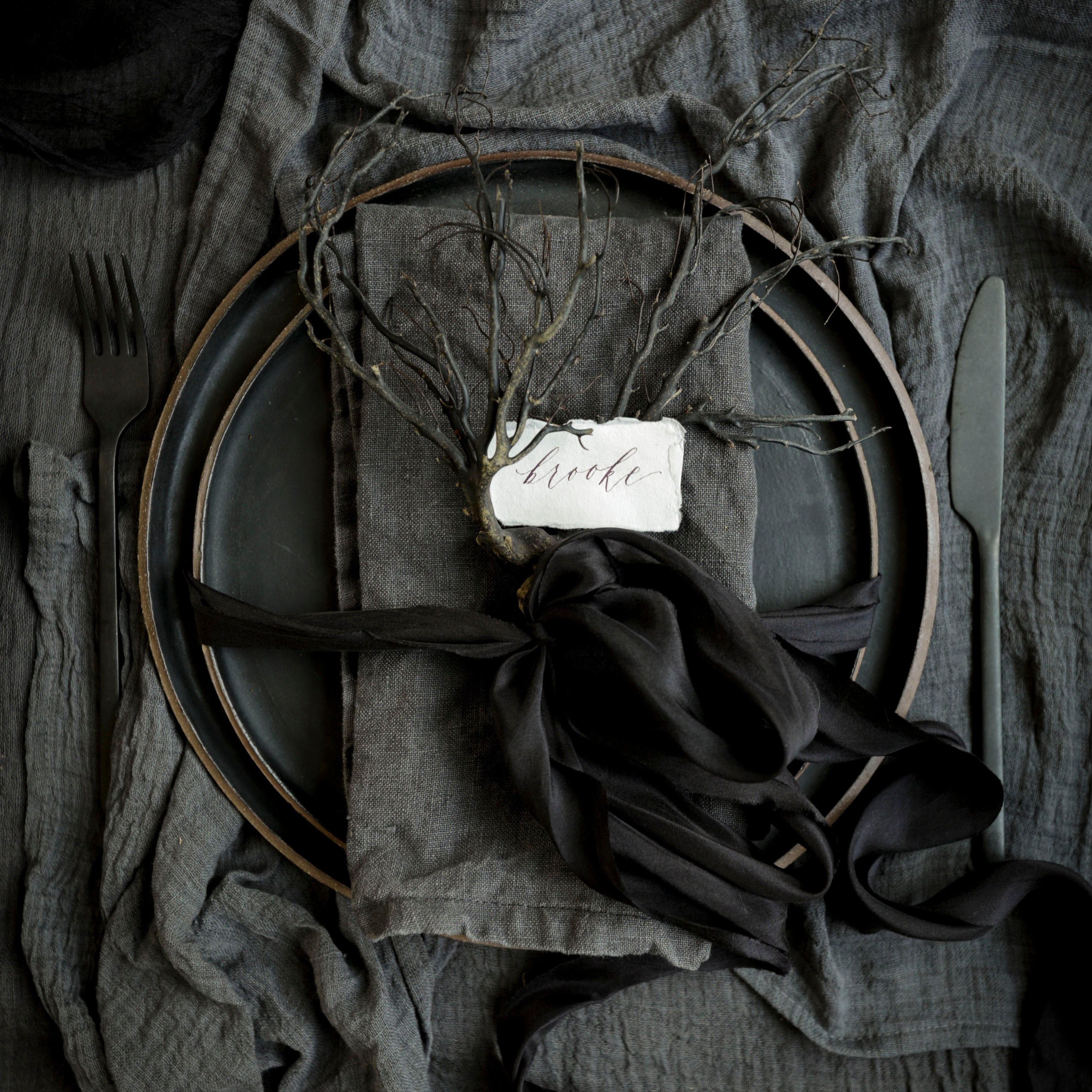 Hand-Loomed Linen Napkin Set of 4 – Silk & Willow