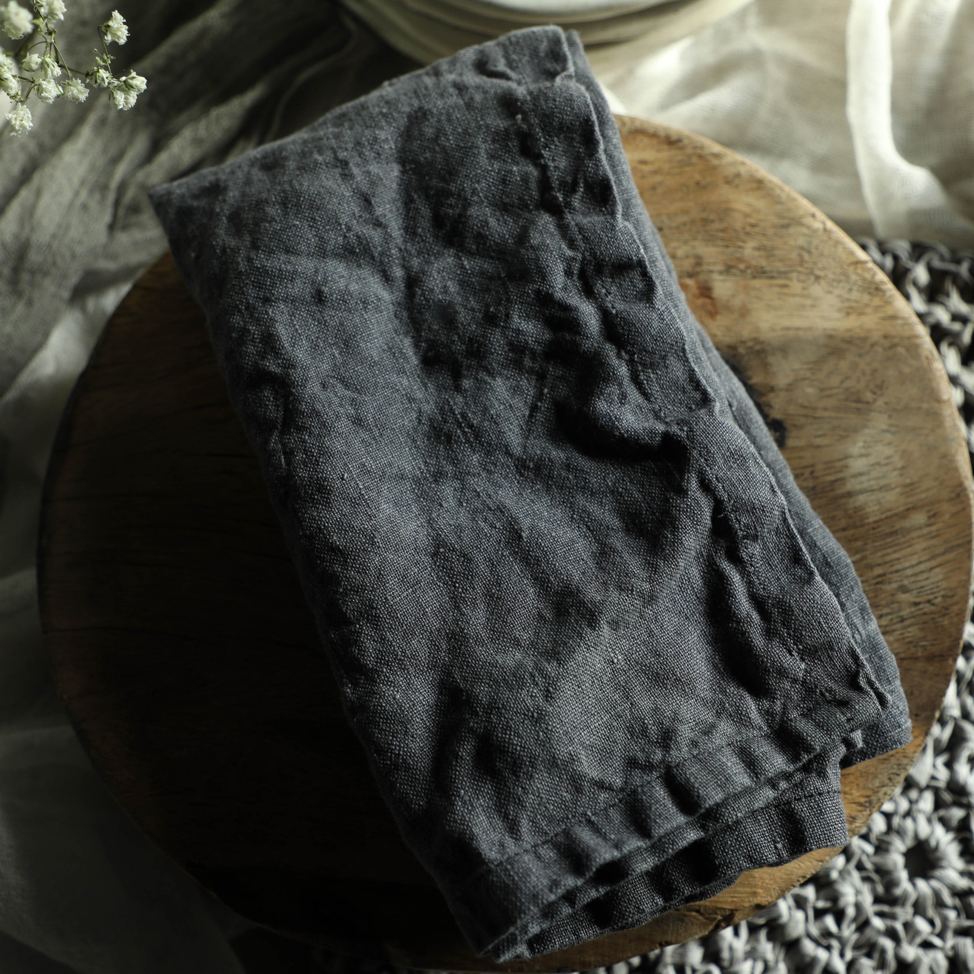 Hand-Loomed Linen Napkin Set of 4 – Silk & Willow
